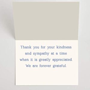 Floral Funeral Sympathy Bereavement Thank You Cards With Envelopes - Message Inside (25, Floral Butterfly)