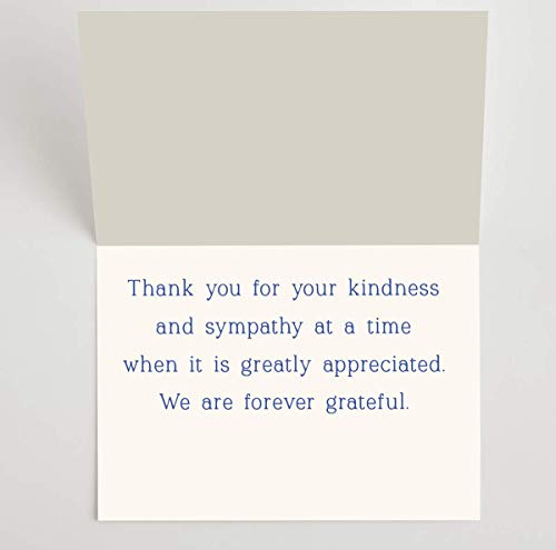 Floral Funeral Sympathy Bereavement Thank You Cards With Envelopes - Message Inside (25, Floral Butterfly)