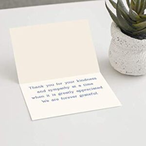 Floral Funeral Sympathy Bereavement Thank You Cards With Envelopes - Message Inside (25, Floral Butterfly)