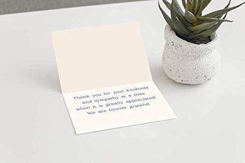 Floral Funeral Sympathy Bereavement Thank You Cards With Envelopes - Message Inside (25, Floral Butterfly)