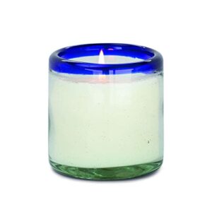 paddywax candles la playa collection, naturally scented candle, 9 ounces, cobalt rim - salted blue agave