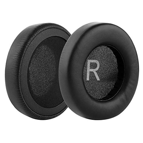 Geekria QuickFit Protein Leather Replacement Ear Pads for AKG K845BT, K845, K545, K540 Headphones Earpads, Headset Ear Cushion Repair Part (Black)