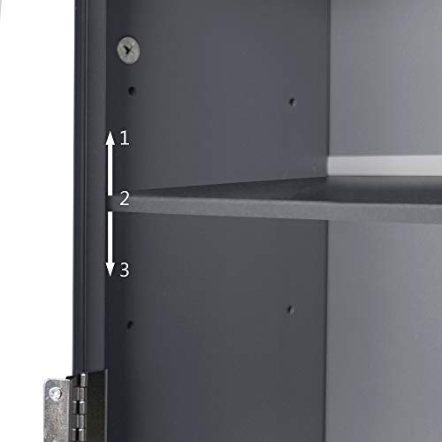 Knocbel Bathroom Wall Storage Cabinet, Over The Toilet Medicine Cabinet, Space Saving Double Doors Cupboard with Adjustable Shelves & Metal Handles, 23.23" L x 8.07" W x 24.81" H (Gray)