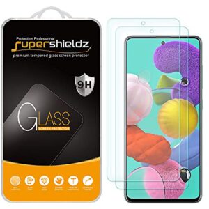 supershieldz (2 pack) designed for samsung galaxy a53 5g / a52 / a52 5g / a51 / a51 5g / a51 5g uw tempered glass screen protector, anti scratch, bubble free