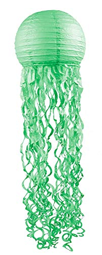 Jellyfish Paper Lanterns 3 Pack Purple Green and Blue Mermaid Under The Sea Ocean Birthday Party Decorations Supplies Easy Setup Room Décor