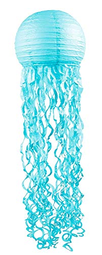 Jellyfish Paper Lanterns 3 Pack Purple Green and Blue Mermaid Under The Sea Ocean Birthday Party Decorations Supplies Easy Setup Room Décor