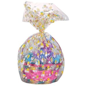 easter basket bags | diy large heavy duty cellophane to wrap easter baskets - l. 22 x w. 4 x h. 25 inches | 4 bags