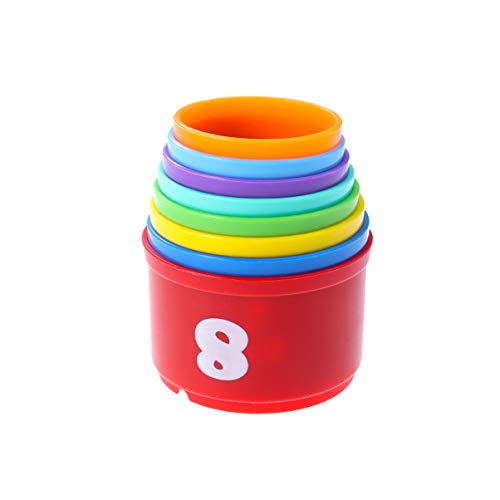 Bird Training Toys - 8Pcs Colorful Bird Cup Toys Parrot Intelligence Toy Bird Educational Stacking CupToy Training Treat Toys for Parakeet Parrots(Random Color)