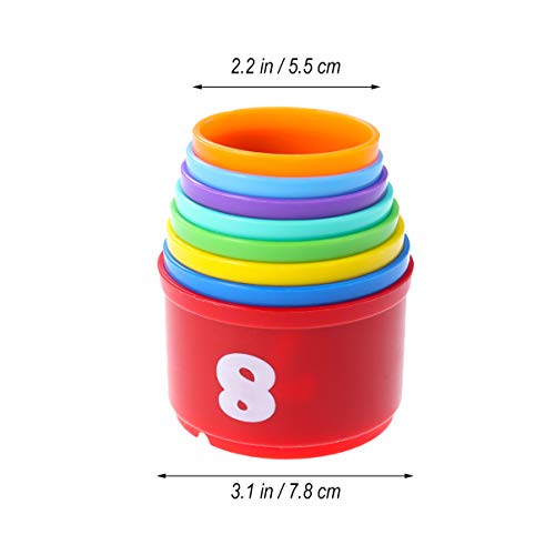 Bird Training Toys - 8Pcs Colorful Bird Cup Toys Parrot Intelligence Toy Bird Educational Stacking CupToy Training Treat Toys for Parakeet Parrots(Random Color)