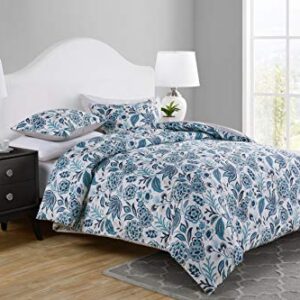 Tahari Home - Full Comforter Set, 3-Piece Bedding with Matching Shams, Stylish Home Decor (Val Blue, Full/Queen)