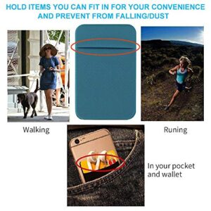 3Pack Cell Phone Card Holder for Back of Phone,Stretchy Lycra Stick on Wallet Pocket Credit Card ID Case Pouch Sleeve Adhesive Sticker for iPhone Samsung Galaxy Android-Dark Green&Blue Gray&Black