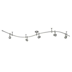 catalina lighting 96" track ceiling light, brushed nickel, transitional 5-light integrated led flex track