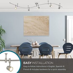 Catalina Lighting 96" Track Ceiling Light, Brushed Nickel, Transitional 5-Light Integrated LED Flex Track