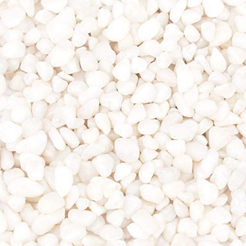 18 Pounds Decorative Pebbles Small White Stones Aquarium Gravel River Rock, Natural Polished Decorative Gravel,Garden Ornamental Pebbles Rocks,White Decorative Stones,White Pebbles, Decor (White)