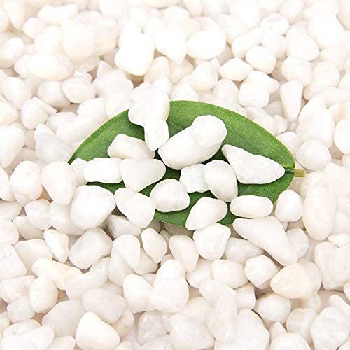 18 Pounds Decorative Pebbles Small White Stones Aquarium Gravel River Rock, Natural Polished Decorative Gravel,Garden Ornamental Pebbles Rocks,White Decorative Stones,White Pebbles, Decor (White)