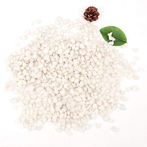 18 Pounds Decorative Pebbles Small White Stones Aquarium Gravel River Rock, Natural Polished Decorative Gravel,Garden Ornamental Pebbles Rocks,White Decorative Stones,White Pebbles, Decor (White)