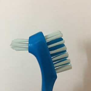 Denture Brush Hard Double Bristle for False Teeth Brush (Blue)