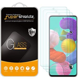 supershieldz (3 pack) designed for samsung galaxy a53 5g / a52 / a52 5g / a51 / a51 5g / a51 5g uw tempered glass screen protector, anti scratch, bubble free