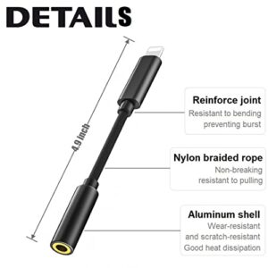 sunshot iOS to 3.5mm Headphone Jack Adapter, Aux Audio Adapter for iPhone Dongle Cable Compatible with iPhone 13 12 11 Xs MAX XR X 8 7 iPad iPod