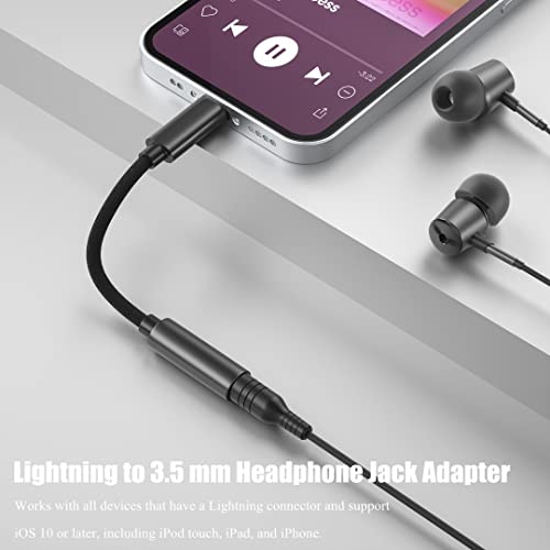 sunshot iOS to 3.5mm Headphone Jack Adapter, Aux Audio Adapter for iPhone Dongle Cable Compatible with iPhone 13 12 11 Xs MAX XR X 8 7 iPad iPod