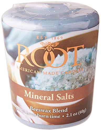 Root Candles Scented 20-Hour Votive Beeswax Blend Candles, 18-Pack, Mineral Salts