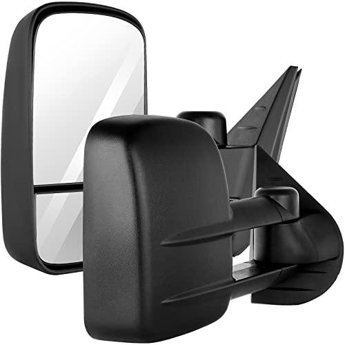 ANPART Towing Mirrors Fit for 2008-2013 For Chevy For Silverado For GMC For Sierra 1500/2500 HD/3500 Tow Mirrors With A Pair LH and RH Side Manual Regulation No Heating No Turn Signal Lamp