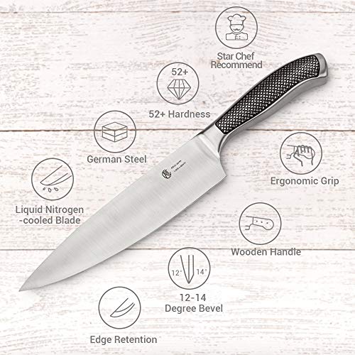 AIDEA Chef Knife - Professional Chef Knife-8 Inch, Japanese Steel, Military Grade & Micarta Handle, Ultra-sharp Kitchen Knife, Ideal for Home & Restaurant