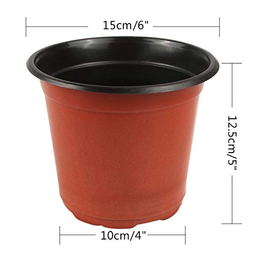 Augshy 130 Packs 6 Inches Plastic Plant Nursery Pots, Seed Starting Pot Flower Container for Succulents, Seedlings, Cuttings, Transplanting, Planter Home Docer.