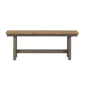 Liberty Furniture Industries Lindsey Farm Backless Bench, W48 x D14 x H18, Light Gray