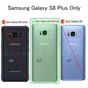 Gritup Galaxy S8 Plus Case, Galaxy S8 Plus Phone Case with HD Screen Protector for Girls Women, Cute Clear Gradient Glitter Liquid TPU Slim Phone Case for Samsung Galaxy S8 Plus Teal/Purple