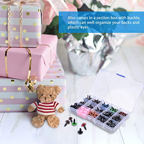 Plastic Safety Eyes and Noses with Washers 570 Pcs, Craft Doll Eyes and Teddy Bear Nose for Amigurumi, Crafts, Crochet Toy and Stuffed Animals (Assorted Sizes)