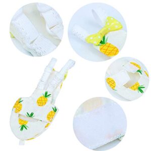 QBLEEV 4 Pack Bird Diaper, Soft Birds Flight Suits with Leash Hole, Washable & Reusable Parrots Nappies with Bowtie Decor, Breathable Pet Pee Pads for Budgie Parakeet, Cockatoos(4 Sizes)