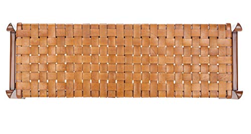 Safavieh Couture Home Dilan 47-inch Brown and Light Brown Leather Weave Bench