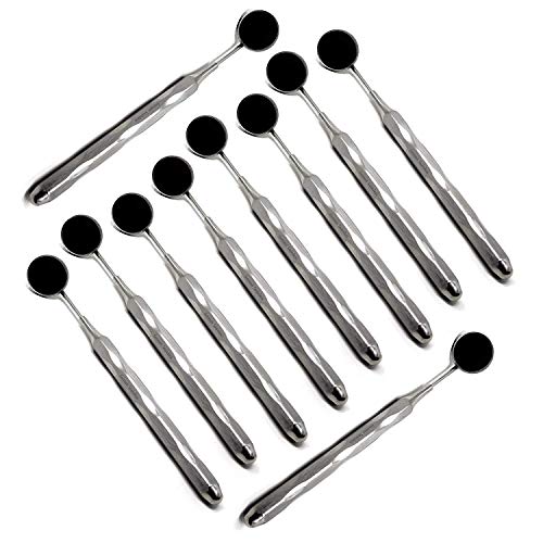 Set of 10 New Design Hollow Handle with Replaceable Dental Mouth Mirrors #5 Ideal for Teeth Inspection Cleaning Examination Tool