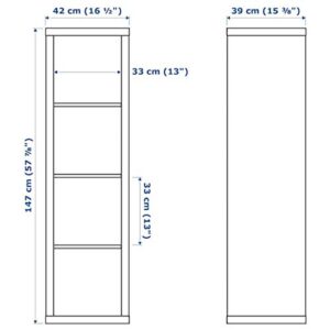 IKEA Kallax Shelf Unit with 2 Inserts Black-Brown 16 1/2x57 7/8 392.782.90