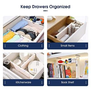 ZNCMRR Drawer Organizer 6 Pack Dresser Drawer Organizers 4”High Expandable from 11-17 Inches, Drawer Dividers for Clothes, Dresser, Closet, Drawer, Office, Kitchen Storage