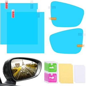 4 pieces car rearview mirror film rainproof waterproof mirror film anti fog clear nano coating car film for car rear view mirrors side windows