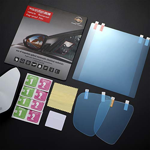 4 Pieces Car Rearview Mirror Film Rainproof Waterproof Mirror Film Anti Fog Clear Nano Coating Car Film for Car Rear View Mirrors Side Windows