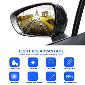 4 Pieces Car Rearview Mirror Film Rainproof Waterproof Mirror Film Anti Fog Clear Nano Coating Car Film for Car Rear View Mirrors Side Windows