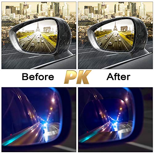 4 Pieces Car Rearview Mirror Film Rainproof Waterproof Mirror Film Anti Fog Clear Nano Coating Car Film for Car Rear View Mirrors Side Windows