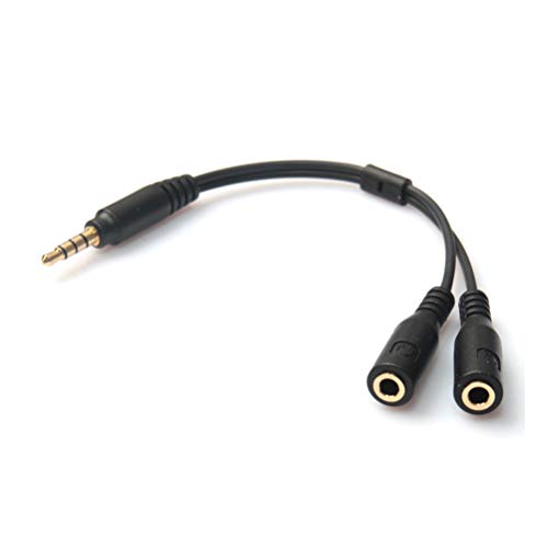 Healifty 3.5mm Stereo Audio Male to 2 Female Adapter Headphone Mic Y Splitter Cable Adapter