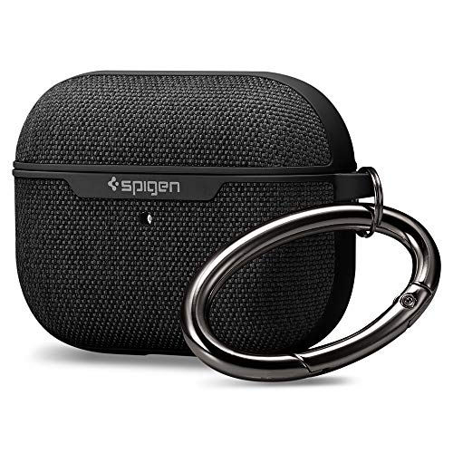 Spigen Urban Fit Designed for Airpods Pro Case Cover with Key Chain, Fabric Case for Airpods Pro - Black