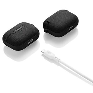 Spigen Urban Fit Designed for Airpods Pro Case Cover with Key Chain, Fabric Case for Airpods Pro - Black