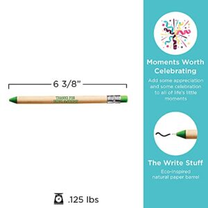 Cheersville 5 Pack of Pencil Lookalike Pens With Motivational Quotes - Ballpoint Black Ink Teacher Office Supplies Teamwork Environmentally Friendly and Biodegradable - Gift for Employee