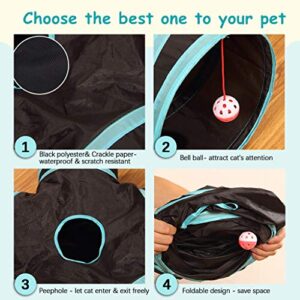 Cat Tunnel Toy 5 Way, Collapsible Cat Playhouse Pet Play Tunnel Tube with Storage Bag for Cats, Puppy, Rabbits, Ferret, Guinea Pig, Indoor and Outdoor Use