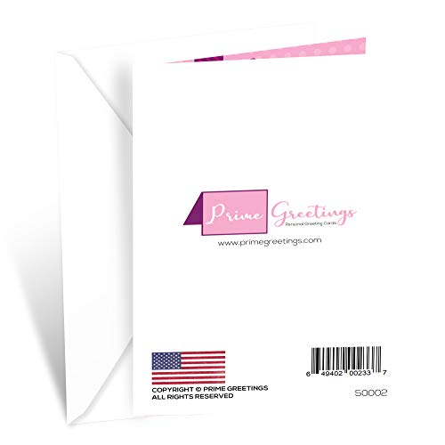 Birthday Card Sister With Love, Prime Greetings, Made in America, Eco-Friendly, Thick Card Stock with Premium Envelope 5in x 7.75in, Packaged in Protective Mailer