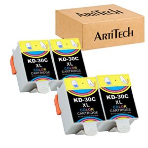 replacement for kodak color 30c 30xl compatible ink cartridges 4 pack color ink use for kodak esp 3.2, c110, c310, c315, office 2150, office 2170, hero 3.1 hero 5.1 series printers