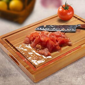 AIDEA Acacia Wood Double Thick Cutting Board,1.5"Thick Large Wood Cutting Board for Kitchen with Built-in Handle &Juice Groove for Meat and Vegetable(16''x12''x1.5'')