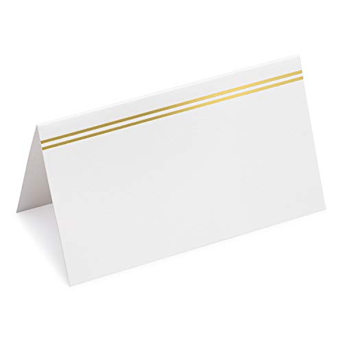 Set of 50 place cards with 200 Meal Choice stickers (Gold)