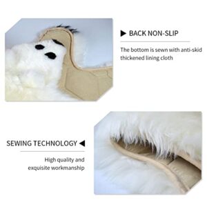 Gracefur Australia Sheepskin Rug Super Soft Cuddly Bear Design Area Rug for Children's Room and Living Room Decorative Carpet Single Pelt (White Bear Rug)